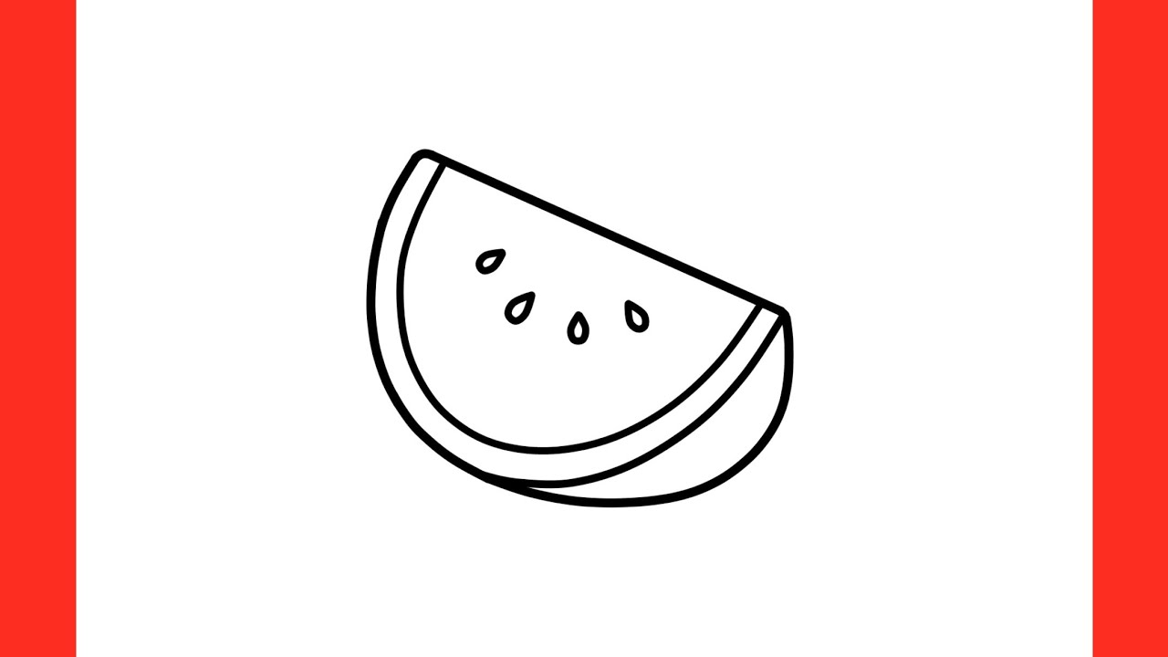 How to draw a WATERMELON step by step - YouTube