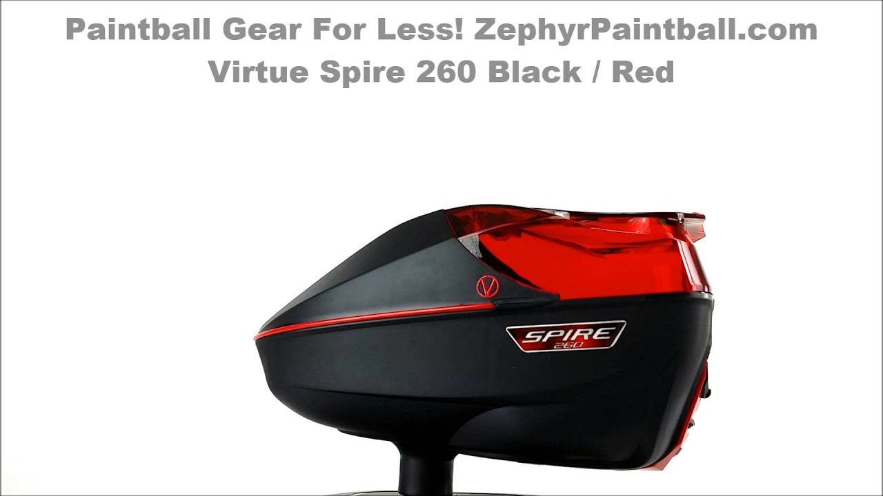 Virtue Spire 260 Paintball Loader Black Red ZephyrPaintball.com 360 ...
