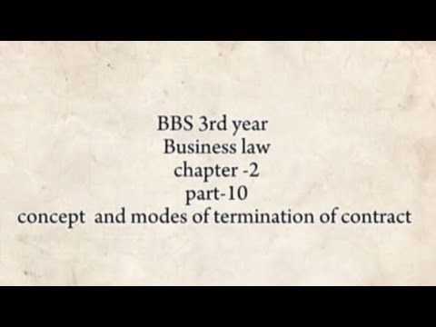 Part-10/bbs 3rd yrs business law/ chapter 2 (the law of contra and ...