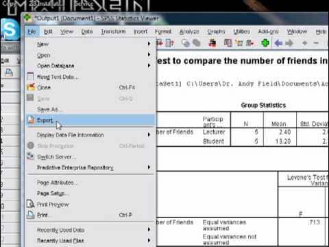Exporting SPSS Output To Word - YouTube
