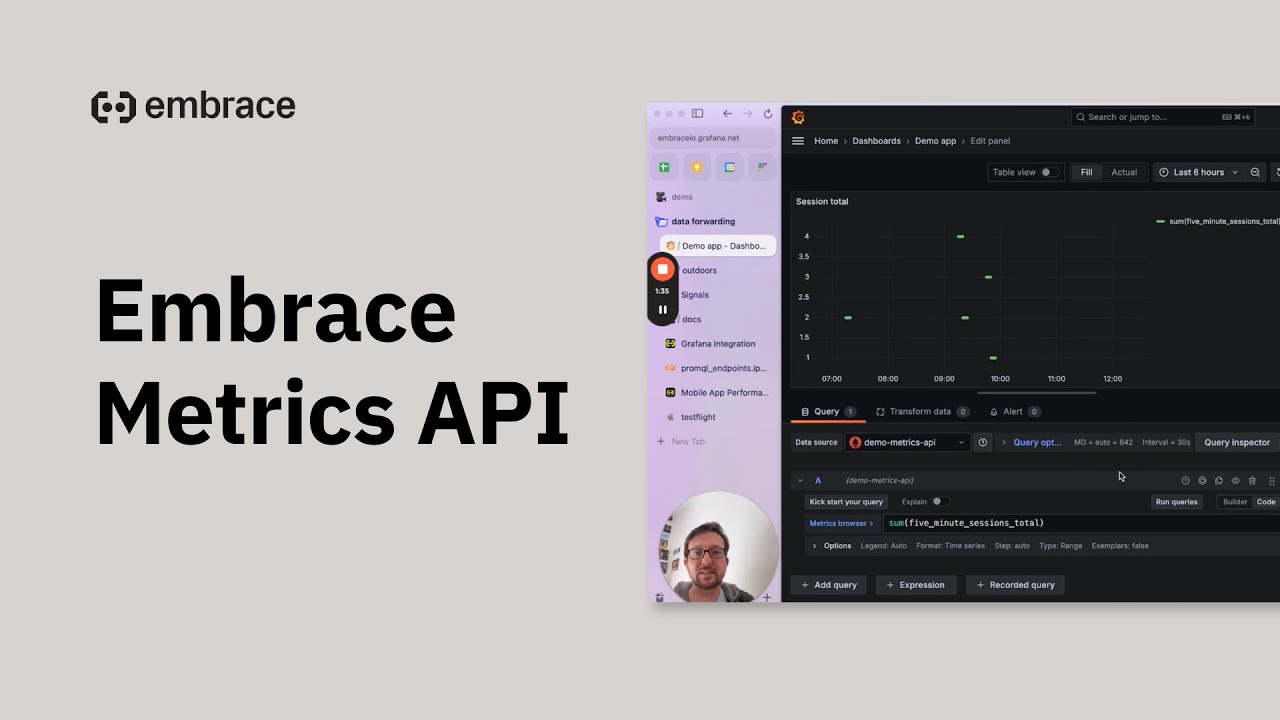 Embrace Metrics API: Single pane of glass your mobile performance using OpenTelemetry - YouTube