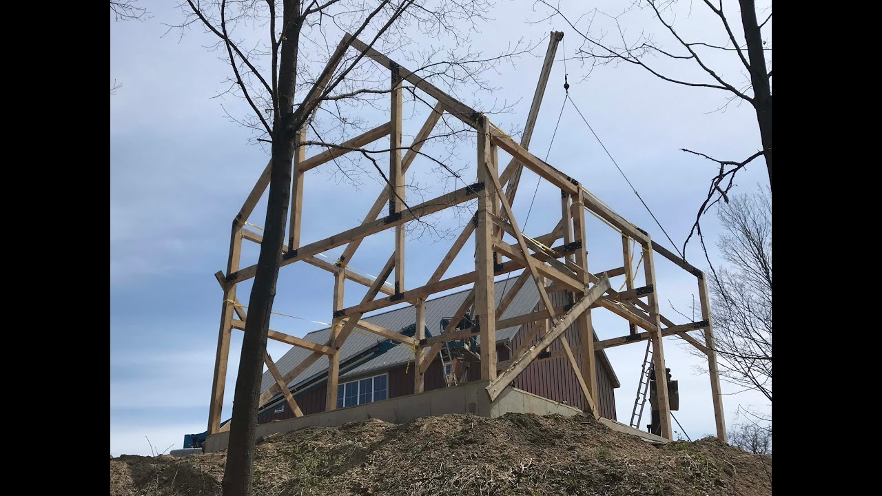 Timber Frame Barn Raising - YouTube