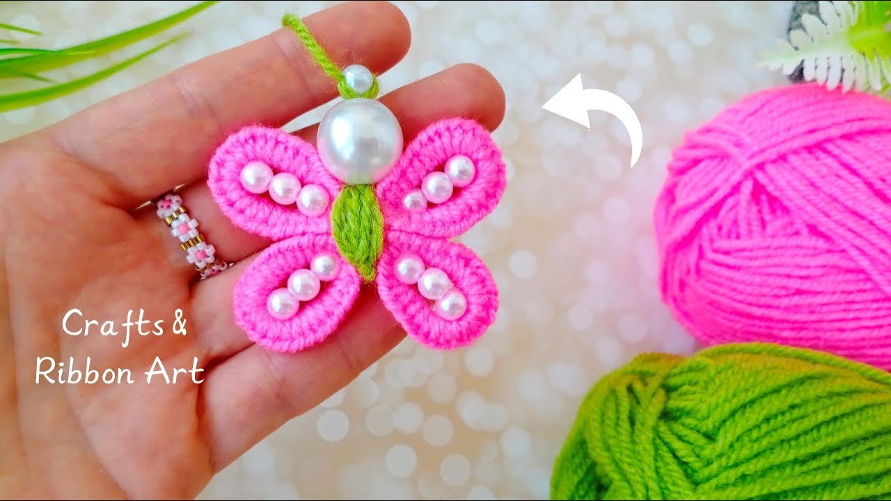 It's so Beautiful 💖☀️ Super Easy Butterfly Making Idea with Yarn - You ...