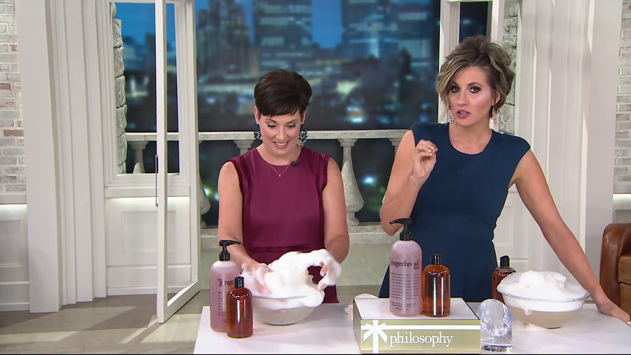 philosophy gingerbread man home & away shower gel duo on QVC - YouTube