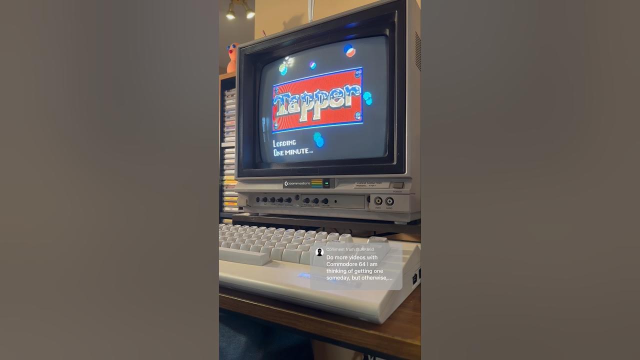Commodore 64 ASMR: Loading Tapper from floppy disk #retrogaming #retrocomputing #asmr #80s - YouTube
