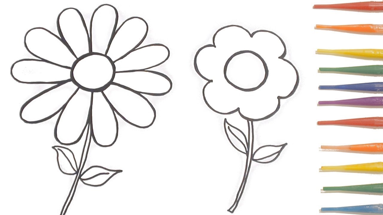 Flowers Coloring Pages Salt Painting for Kids | For KIDS - YouTube