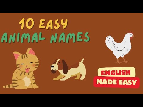 10 Easy Animal Names | First Words for Toddlers - YouTube