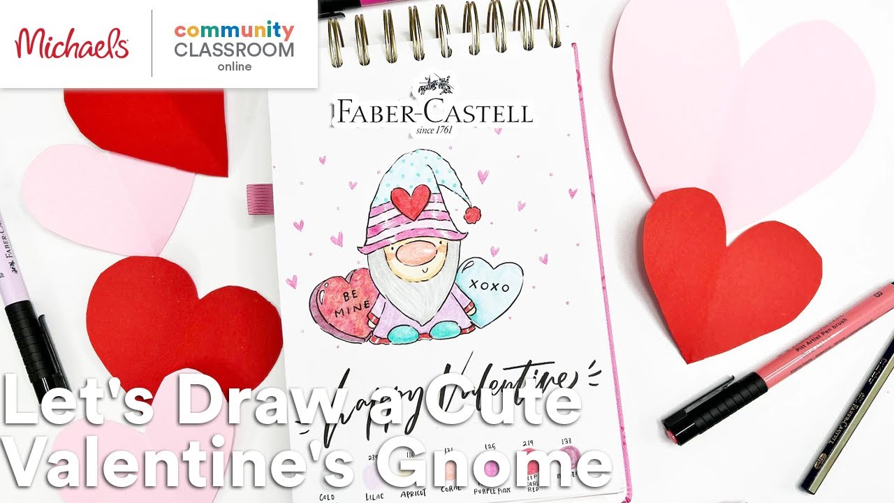 Online Class: Let's Draw a Cute Valentine's Gnome | Michaels - YouTube