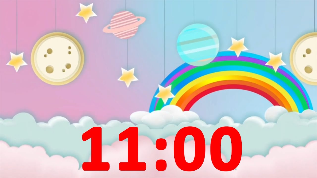 11 Minute Timer Rainbow 🌈 with Music and Alarm for Kids Countdown ...