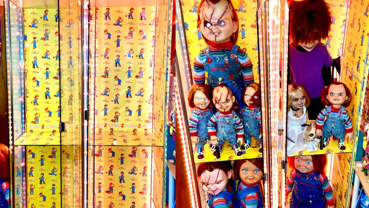 My Chucky Dolls In A Customized Glass Cabinet With Trick or Treat ...