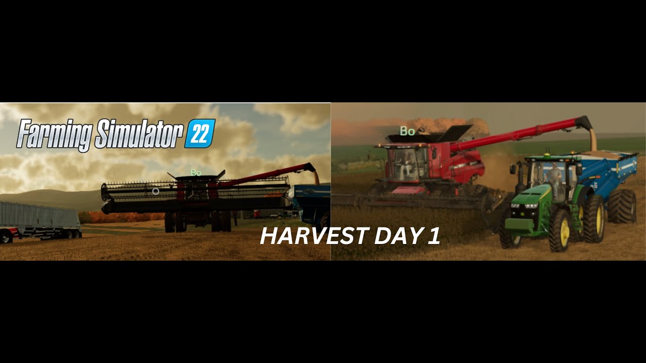 FS22 Day 1 Soybeans Harvest - YouTube