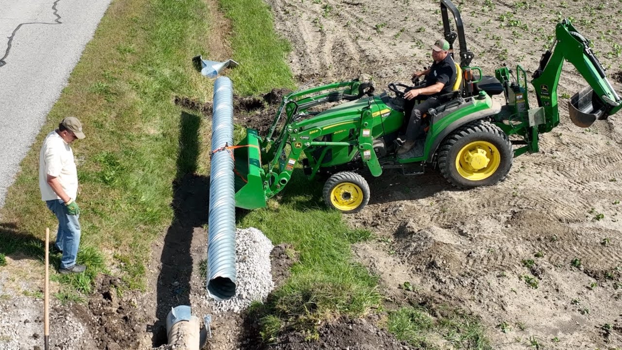 DIY Culvert Installation with Compact Tractor! - YouTube