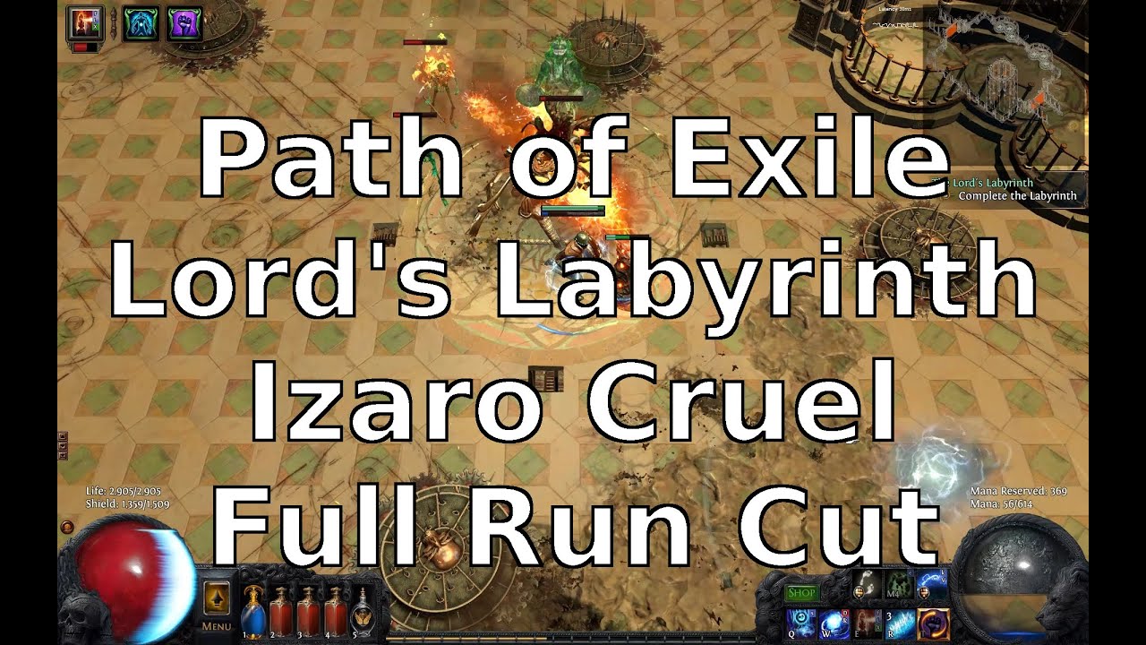 Path of Exile Izaro Lord's Labyrinth Cruel Full Run Cut - YouTube