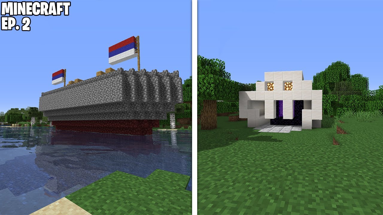 Building A Boat & Nether Portal (Minecraft ep.2) - YouTube