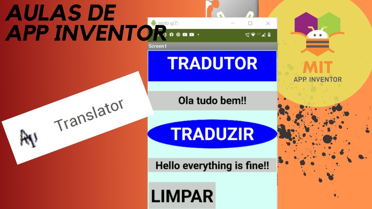 AULAS DE APP INVENTOR - AULA 36 - COMPONENTE TRANSLATOR - APLICATIVO ...
