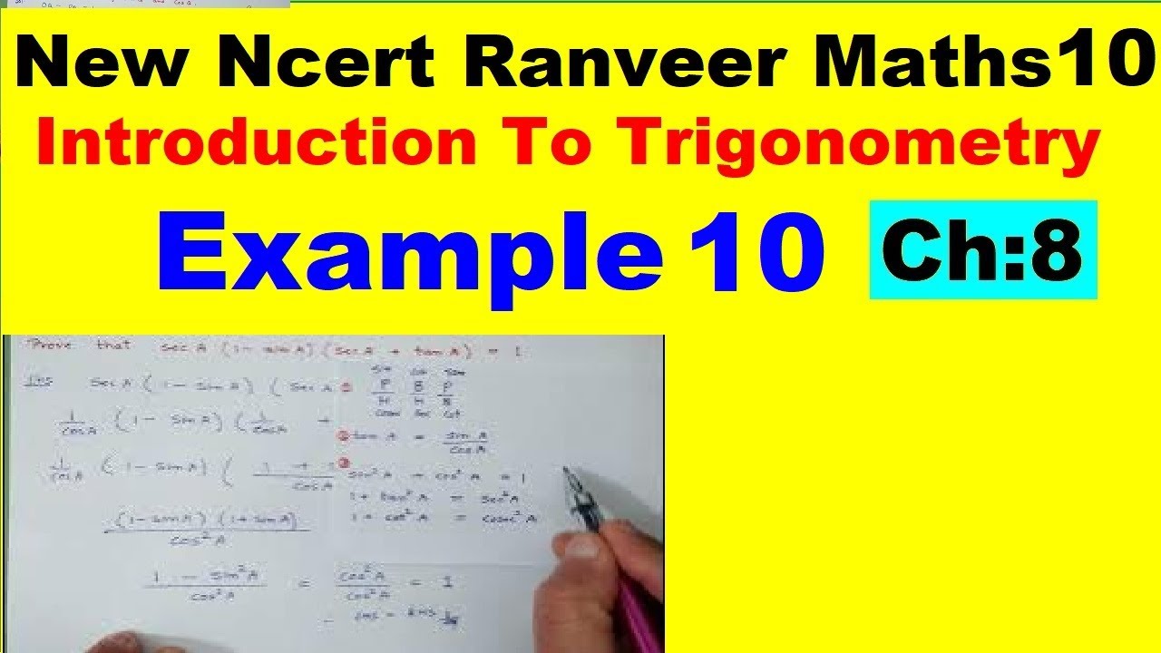 Class 10 Maths | Chapter 8 | Example 10 | Introduction To Trigonometry ...