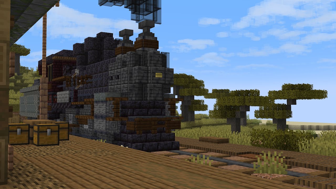 I Built A Wild West Train Station in Minecraft - YouTube