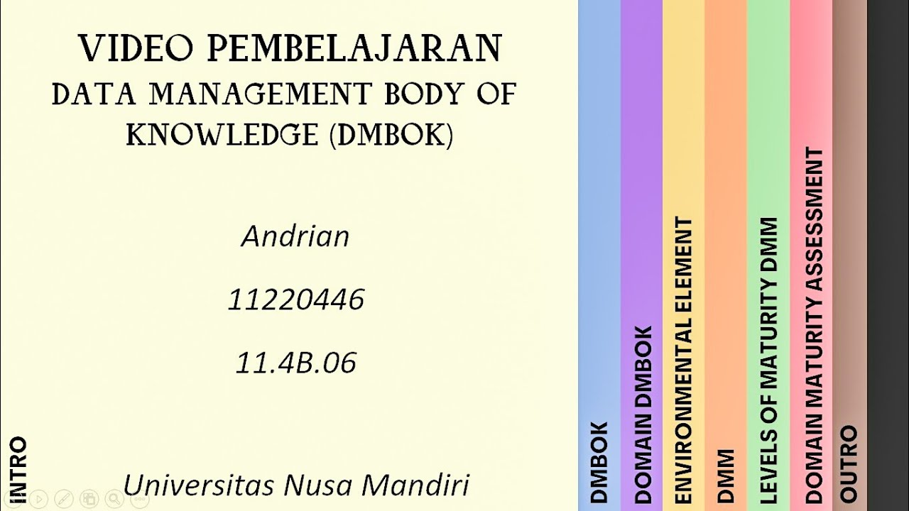 Video Pembelajaran: DMBOK (Data Management Body of Knowledge) - YouTube