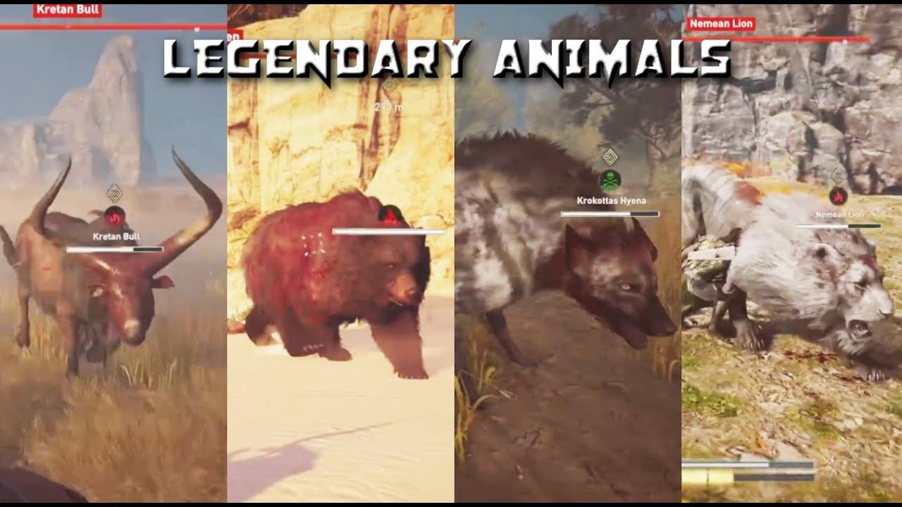 Killing All 8 Legendary Animals in Assassins Creed Odyssey - YouTube