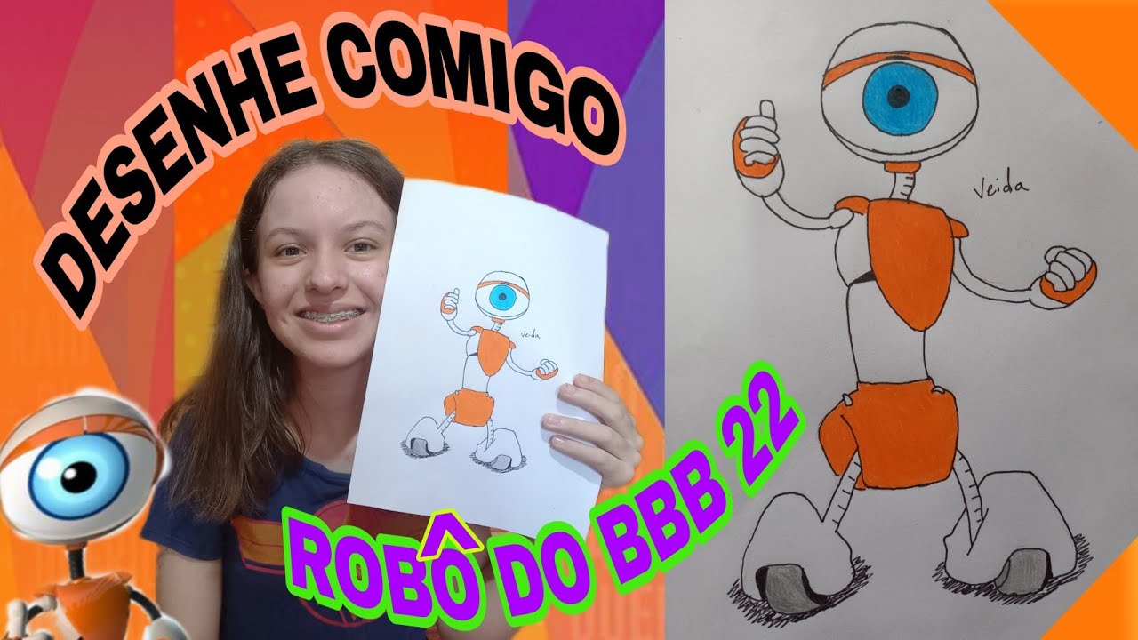BBB 22 - Como desenhar o robô do Big Brother 22 / desenhe comigo robô ...