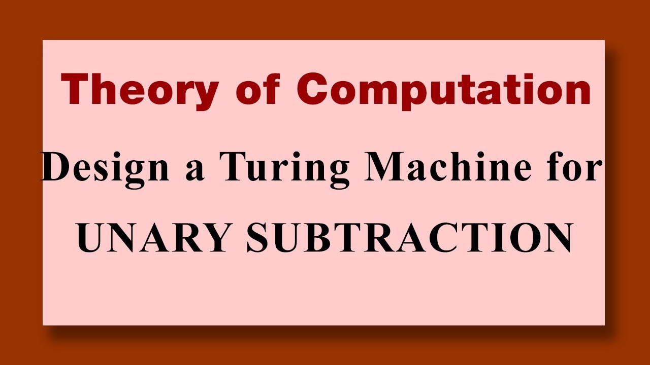 Unary subtraction Design a turing machine Theory of computation - YouTube