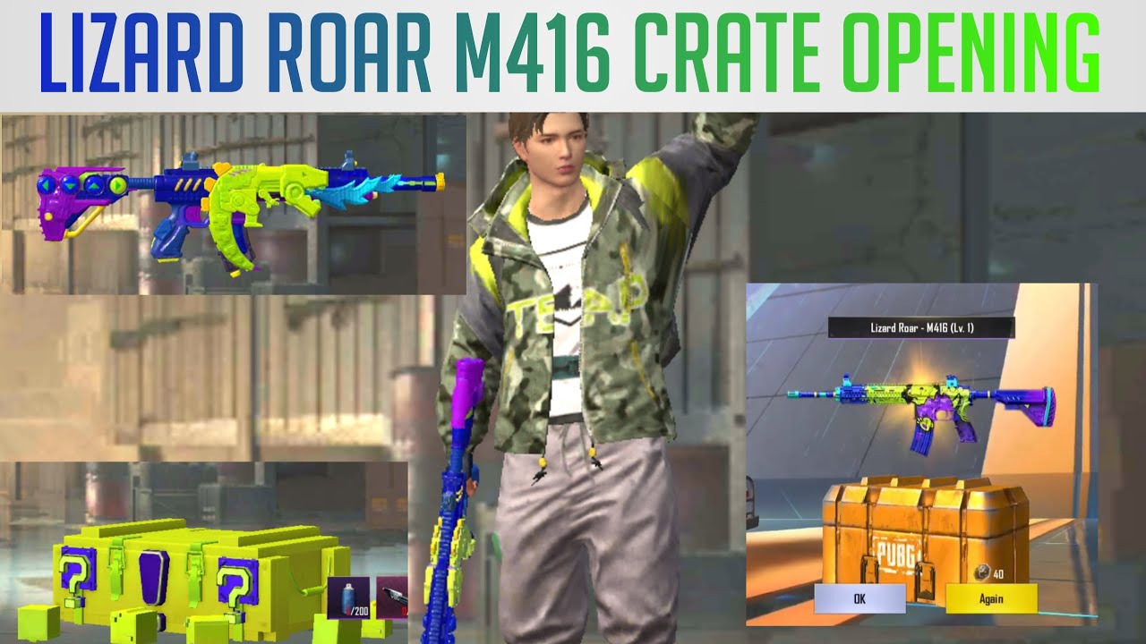 LIZARD ROAR M416 CRATE OPENING PUBG LITE | NEW PREMIER FIREARM CRATE ...