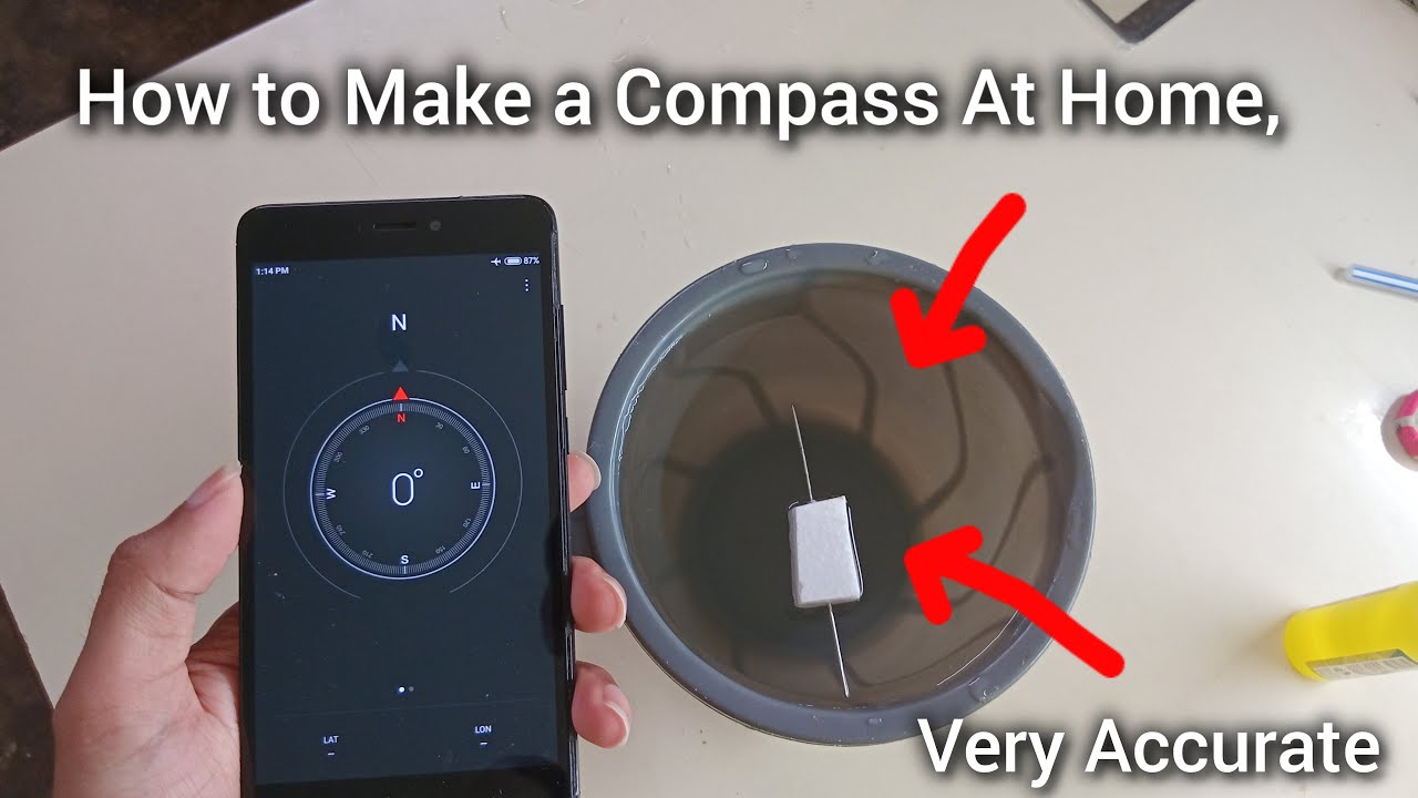How to Make A DIY Magnetic Compass - easy For Kids And Beginners - YouTube