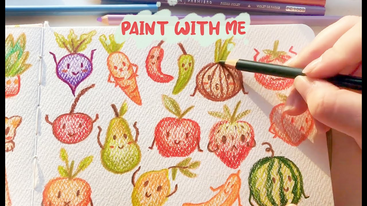 [ Paint with me ]🎨 Paint some cute things with colored pencils ...