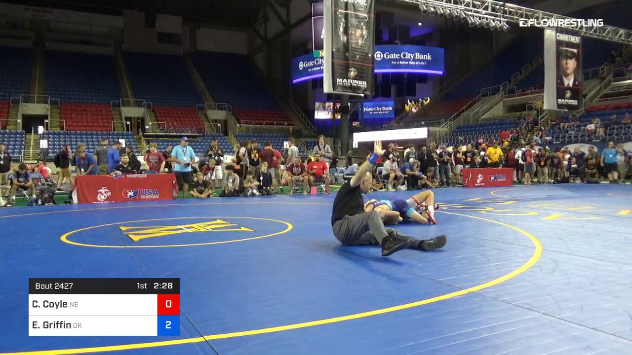 106 Lbs Cons Semis Caleb Coyle Nebraska Vs Eli Griffin Oklahoma - YouTube