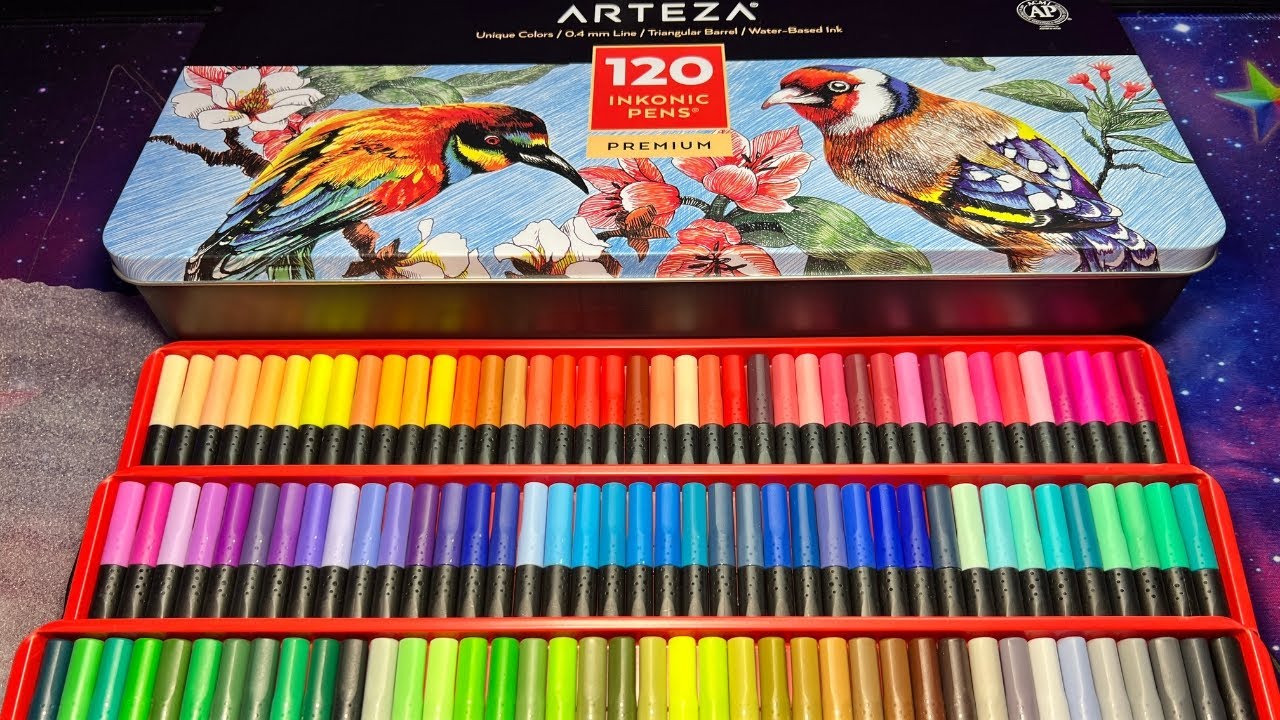 ~♥~ ARTEZA 120 INKONIC PREMIUM PEN SET ~♥~ UNBOXING & SWATCHING ~♥ ...