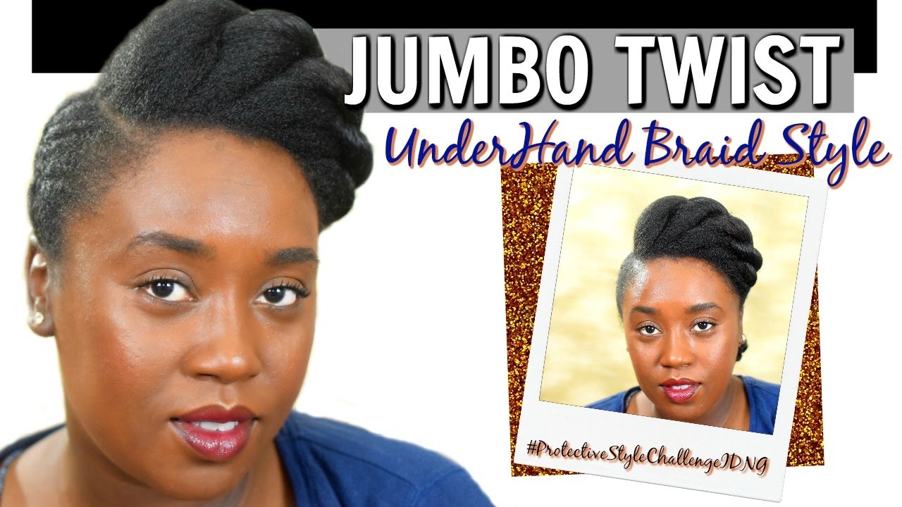 Jumbo Twist Underhand Braid Protective Style - YouTube