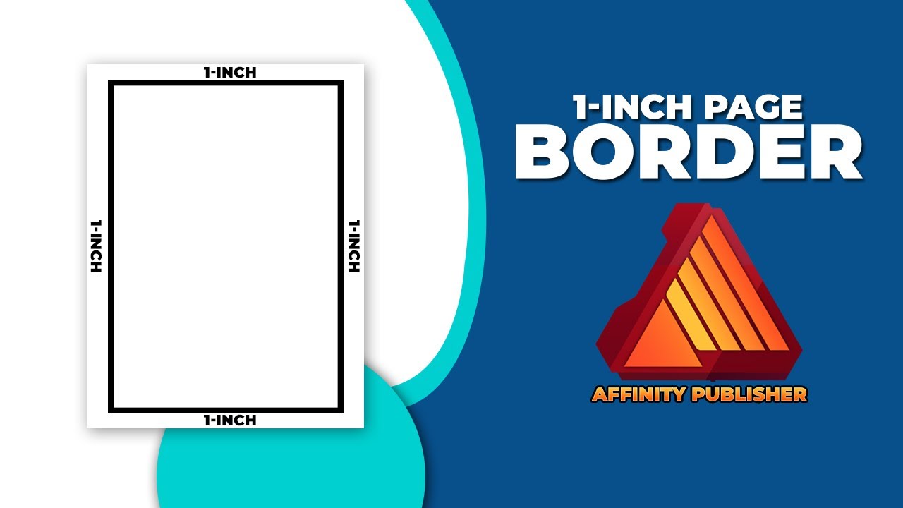 How to put 1 inch page border line in affinity publisher - YouTube