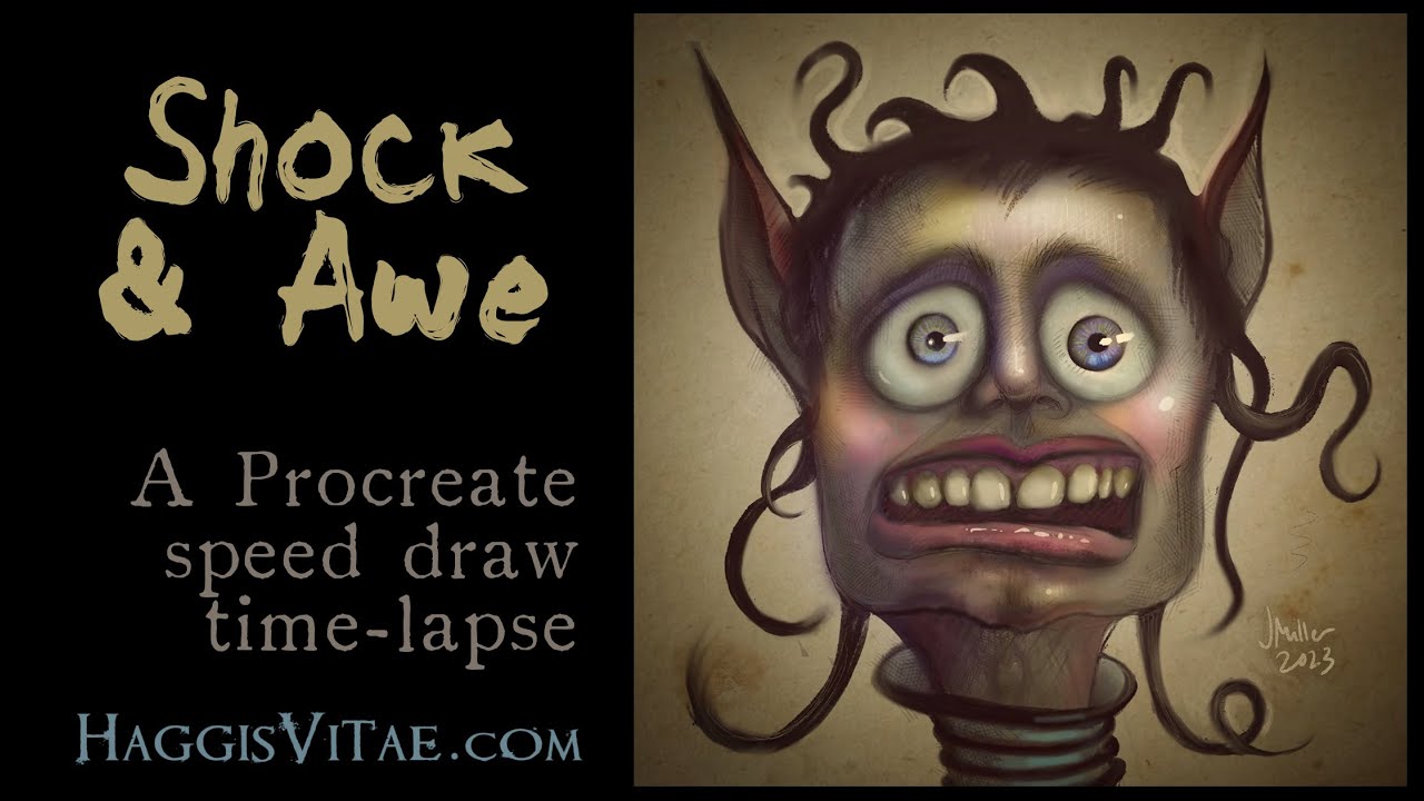 Shock and Awe, a Procreate Speed Draw | Time lapse drawing - YouTube