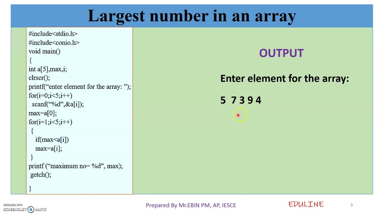 PROGRAM 12 LARGEST NUMBER IN AN ARRAY YouTube PROGRAM 12 LARGEST NUMBER IN AN ARRAY YouTube