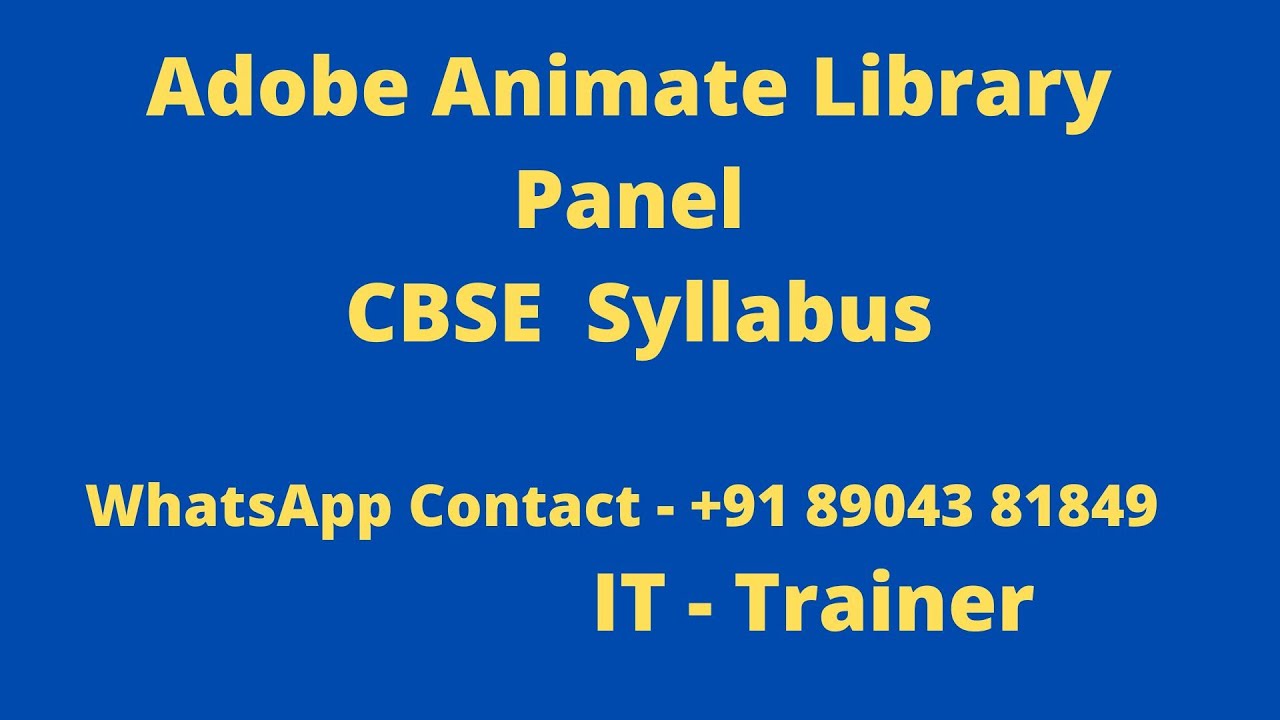 Adobe Animate Library Panel - YouTube