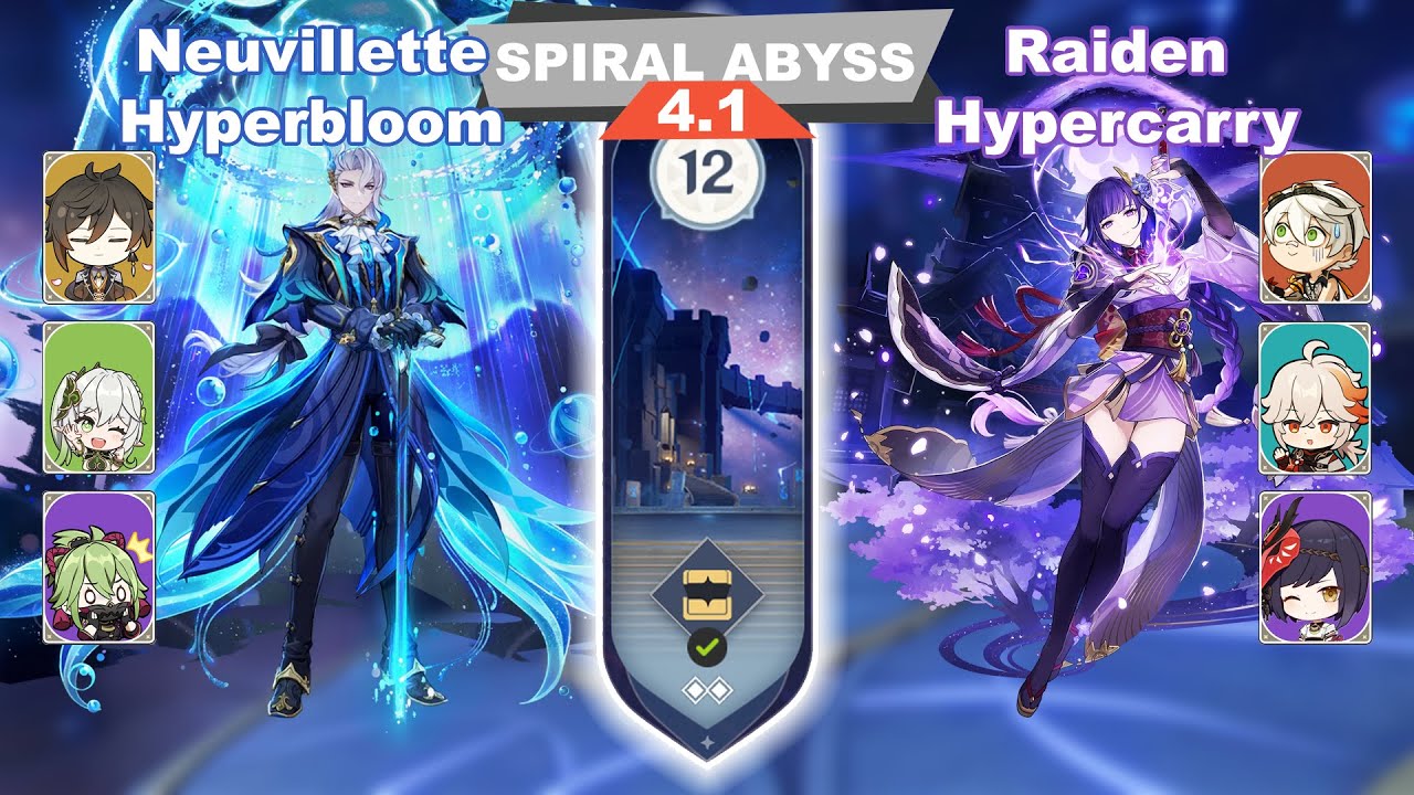 C0 Neuvillette Hyperbloom & C1 Raiden Hypercarry - Genshin Impact ...