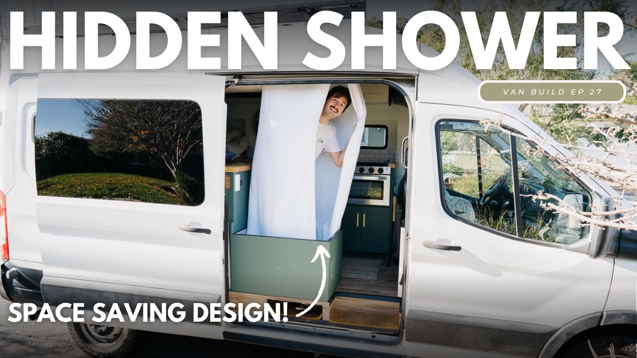 HOW TO BUILD A HIDDEN VAN SHOWER IN A BENCH | Ford Transit Build - YouTube