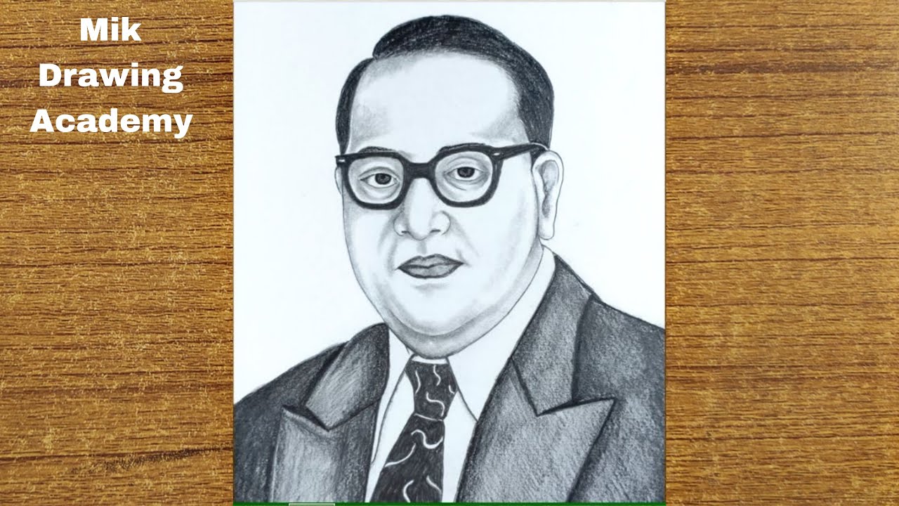 Dr. B. R. Ambedkar Drawing || How to draw Dr Ambedkar || Ambedkar ...