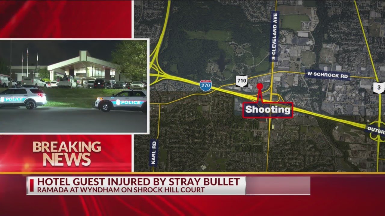 Hotel guest hit by stray bullet - YouTube