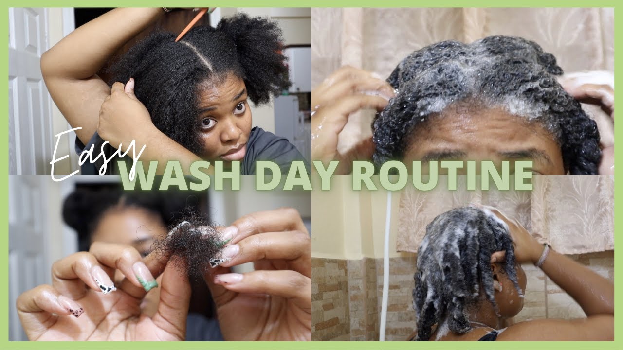 Easy wash day routine for natural hair | healthy natural hair - YouTube