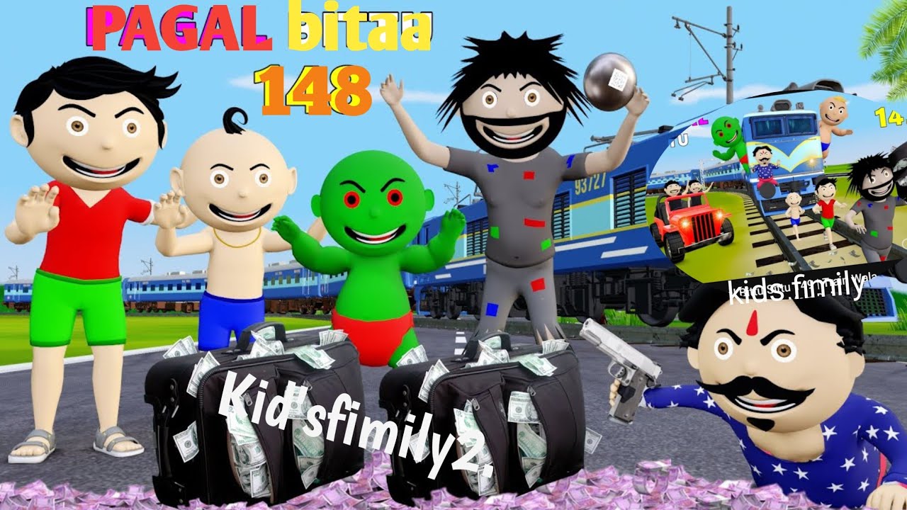 Pagal Sittu Bittu 148 | Train Wala Cartoon | Train Mein Daku | Bittu ...