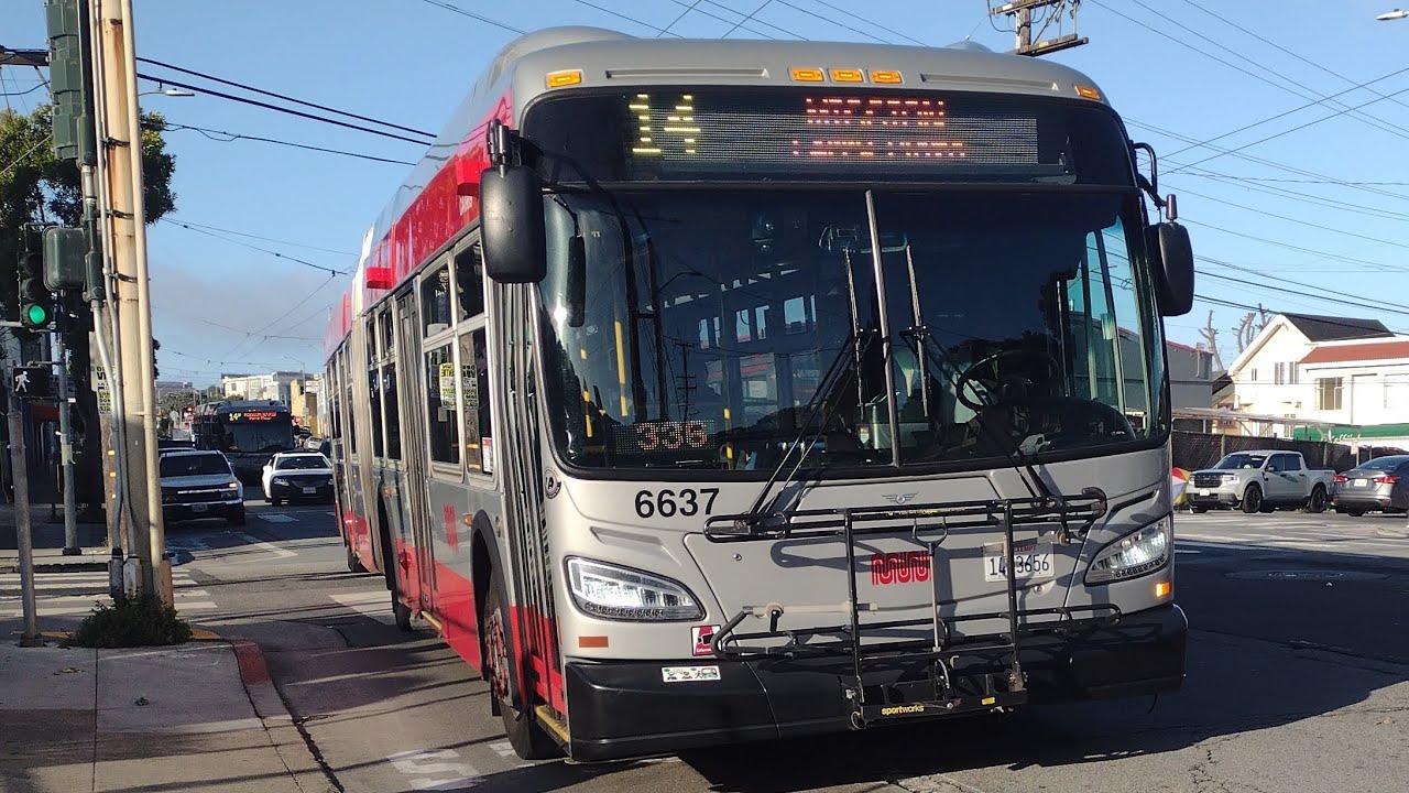 SF Muni: New Flyer Xcelsior XDE60 #6637 on 14 Mission - YouTube