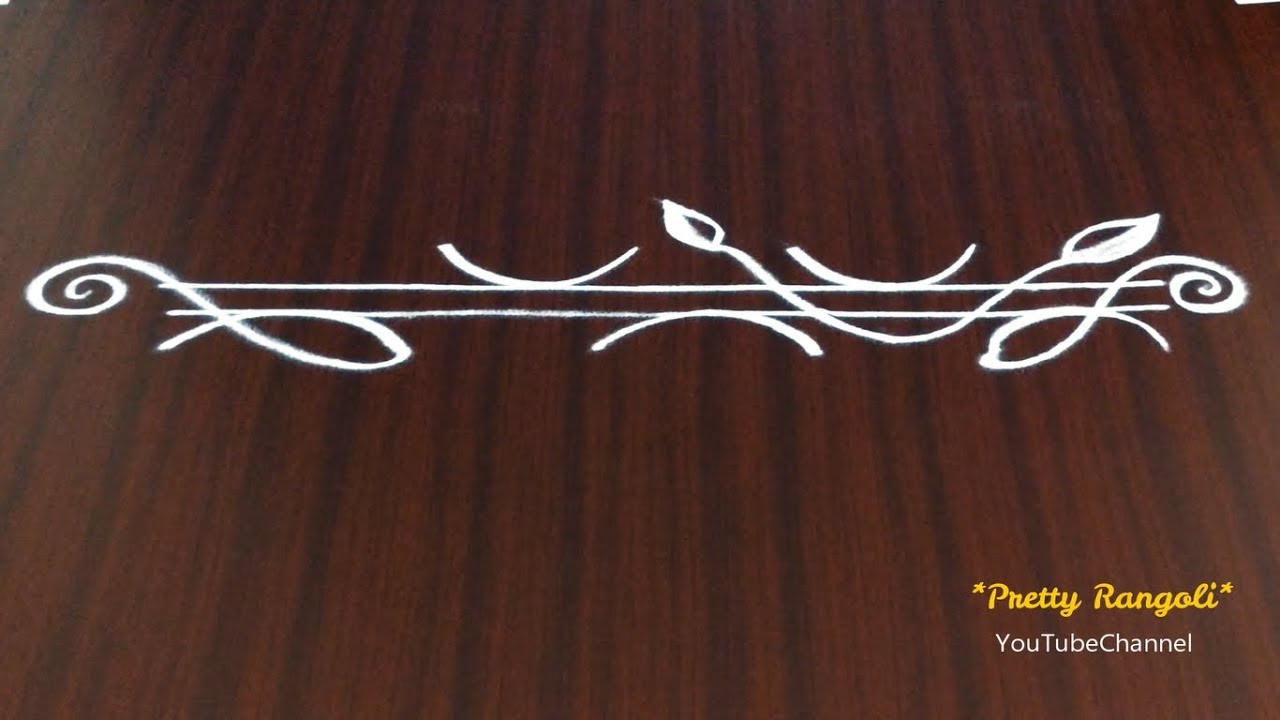 simple daily border kolam using lines\\easy side border muggu\\cute ...