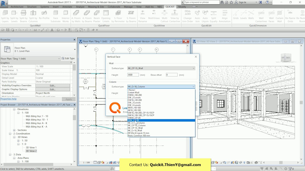 Quickit: A7 Interior Works Walls and Columns - YouTube