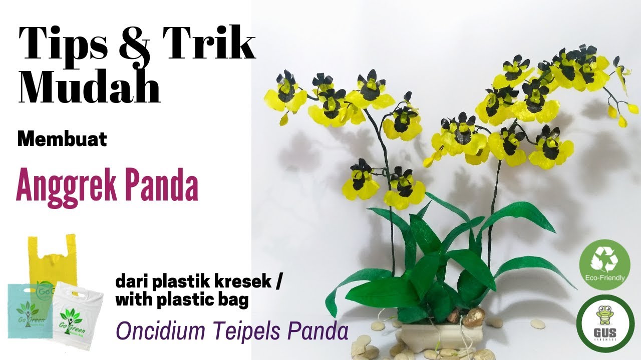 Bunga kresek Anggrek Panda |DIY how to make Oncidium Teipels Panda from ...
