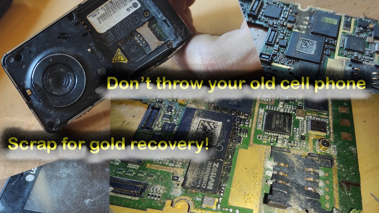 Cell phone scrapping for gold recovery - YouTube