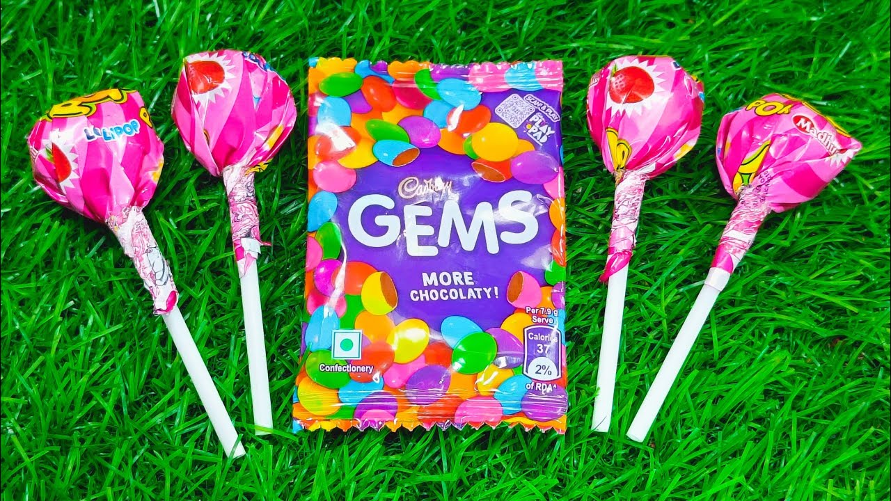 Gems Packet & Pink Candy Lollipop Unpacking Satisfying ASMR Videos ...