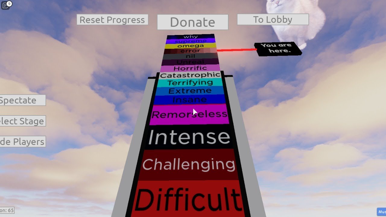RNG difficulty chart obby stream: AFK until i complete the obby (AT ...