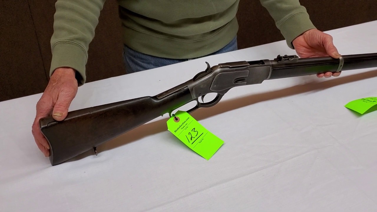 LOT 123 - Winchester 1873 musket w/ bayonett, .44-40, made 1891 - YouTube