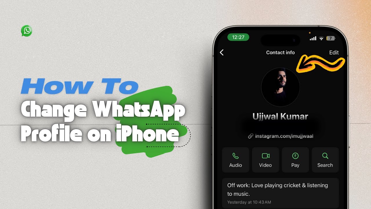 How to Change WhatsApp Profile on iPhone - YouTube